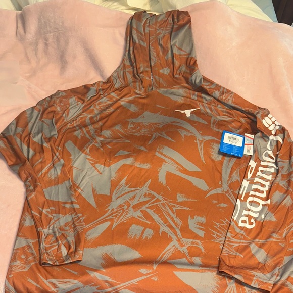 Columbia | Shirts | Columbia Pfg Rust And Gray Patterned Hoodie | Poshmark